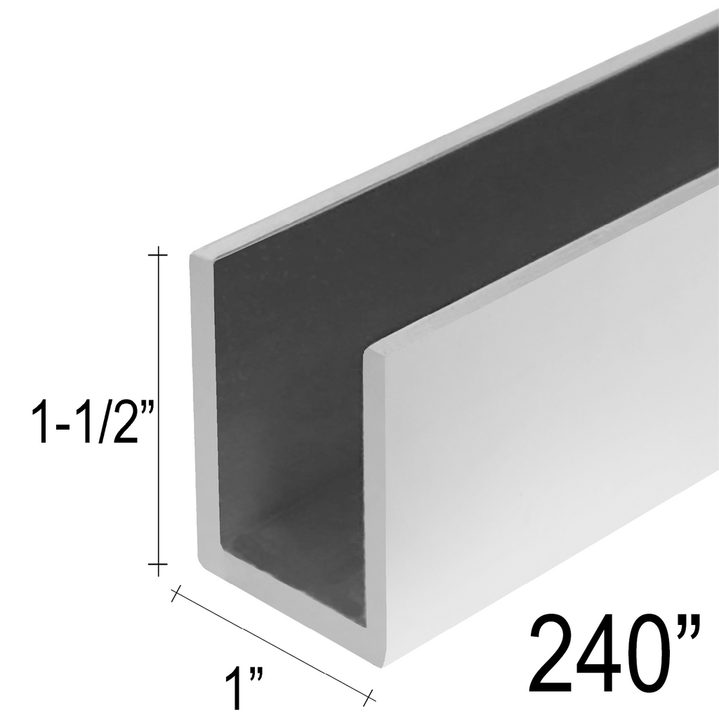 [CU1X1.5-240] Commercial U-Channel - 1 X 1-1/2" (240") – Grey Goat Hardware