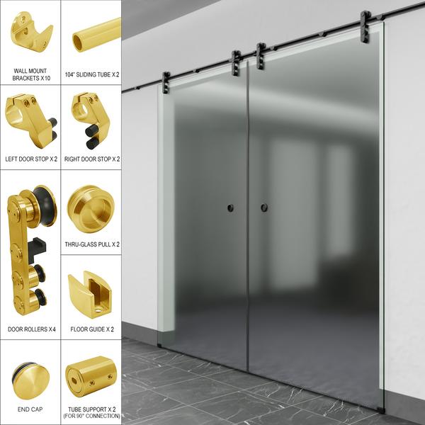 [LAGDDWM216] Commercial Sliding Door Kits - Wall Mount (Double Door ...