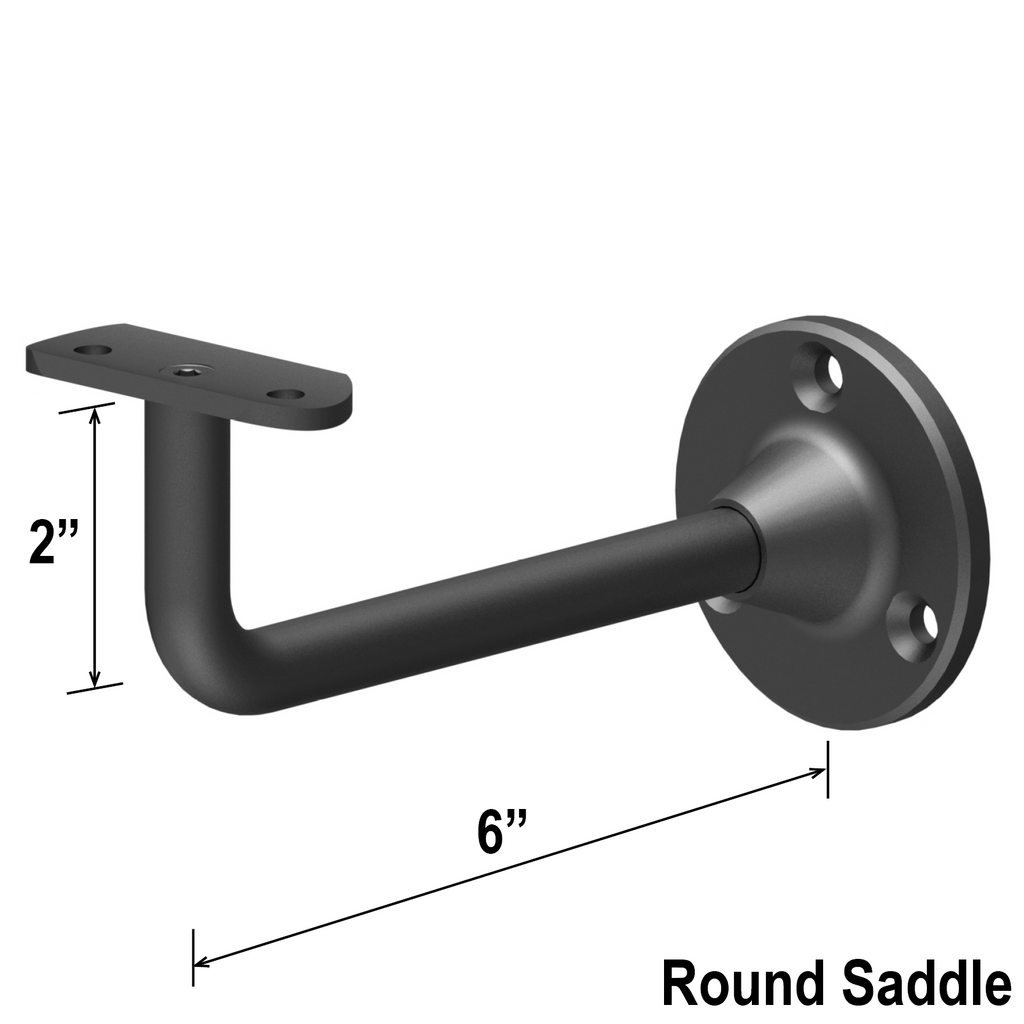 [EXTHRB] Extendable Handrail Bracket - Wall Mount - 6" Length w/ Round ...
