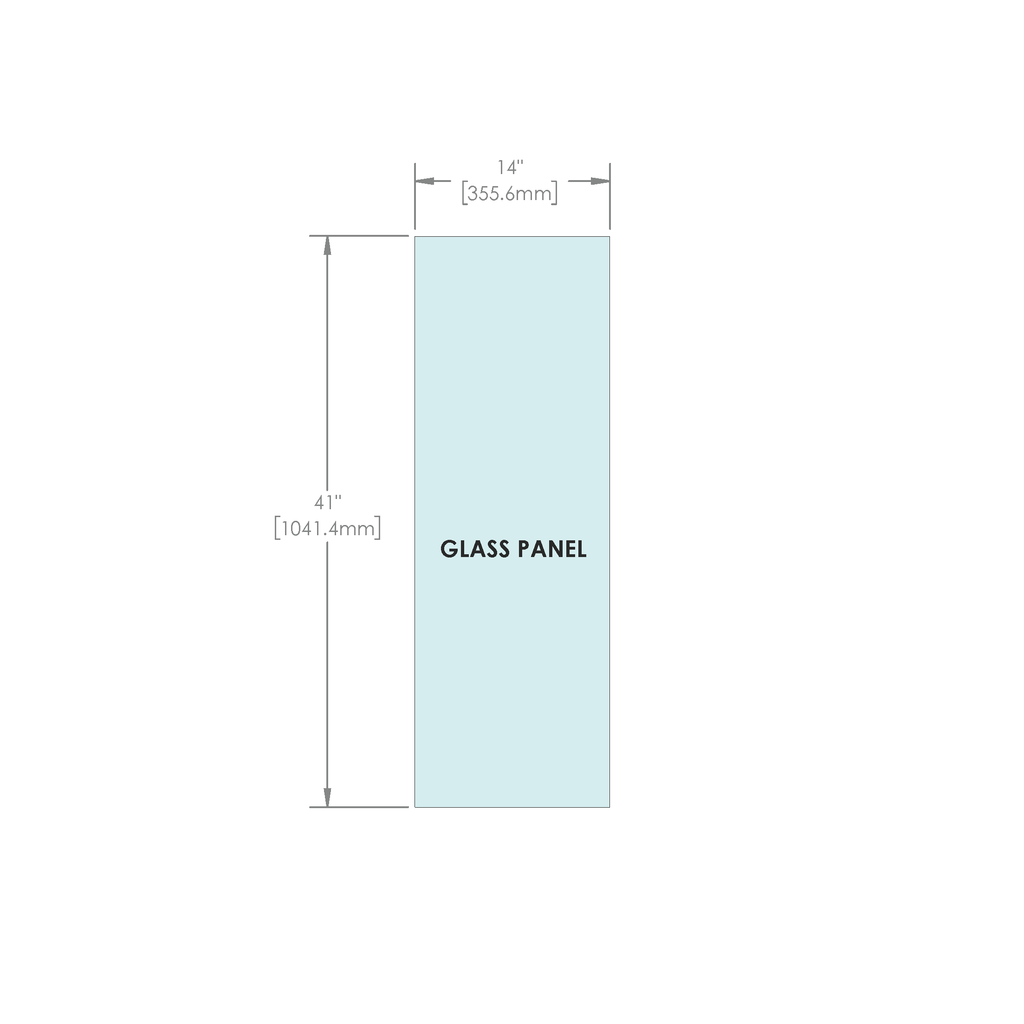 [RG41] Glass Panel - 1/2" (12mm) Railing Glass Panel - 41" Height (ALL ...