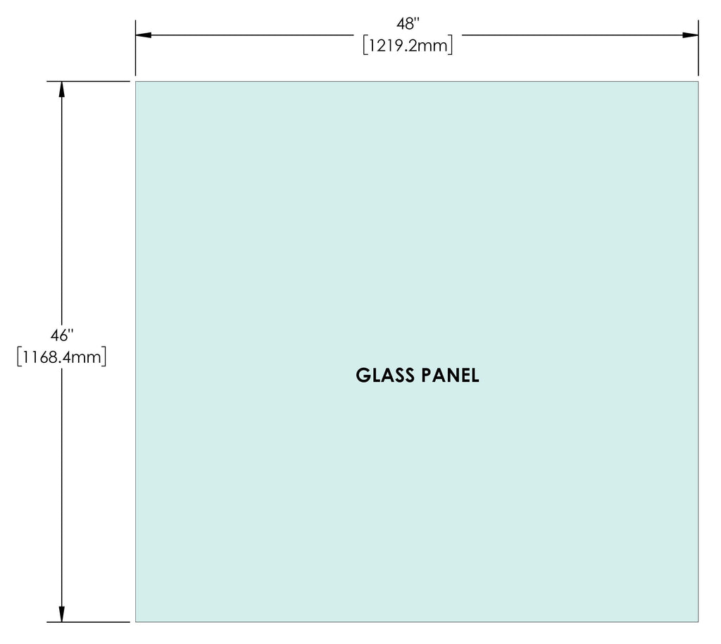 [RG46] Glass Panel - 1/2" (12mm) Railing Glass Panel - 46" Height (ALL ...