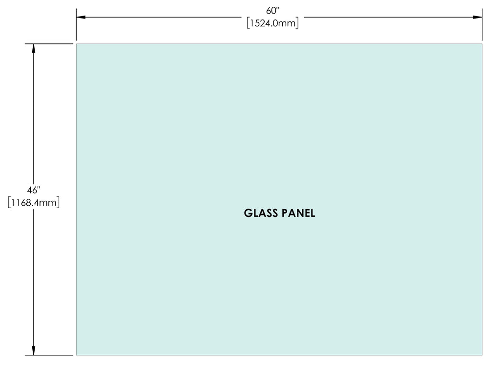 [RG46] Glass Panel - 1/2" (12mm) Railing Glass Panel - 46" Height (ALL ...