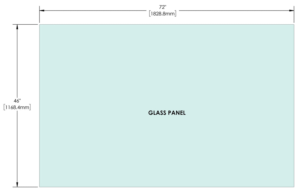 [RG46] Glass Panel - 1/2" (12mm) Railing Glass Panel - 46" Height (ALL ...