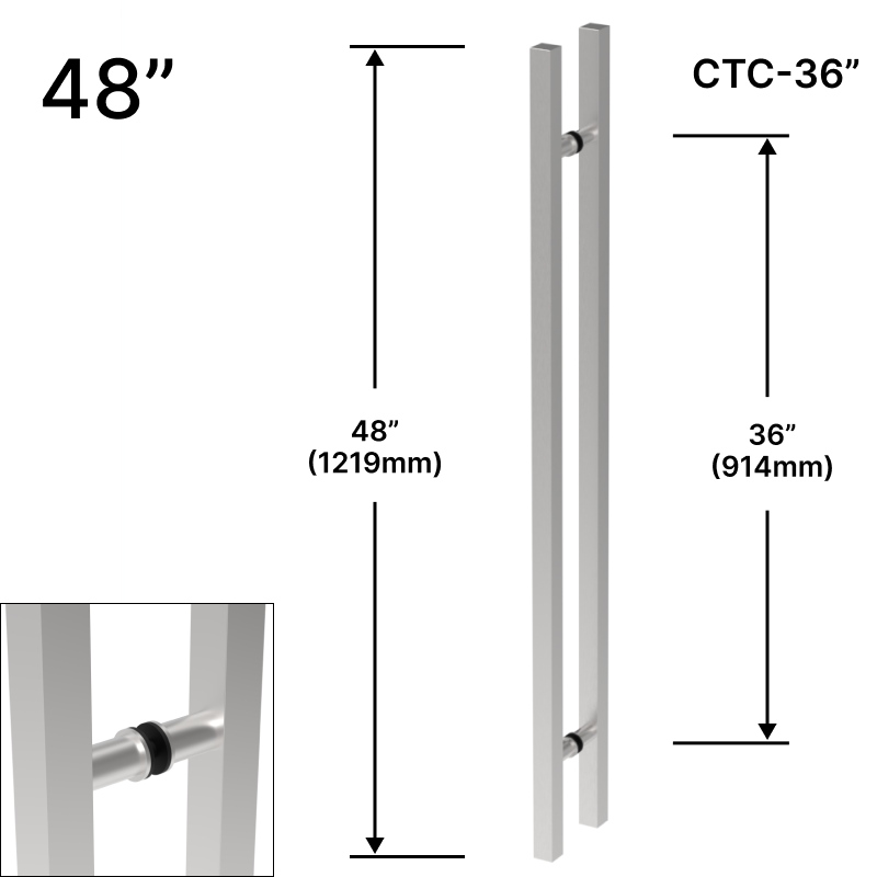 [SQRLP48] Ladder Pull - 48" (36" CTC) -sqaure - Back To Back – Grey ...
