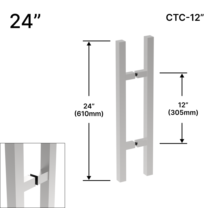 [SQSLP24] Ladder Pull - 24" (12" CTC) - Square – Grey Goat Hardware