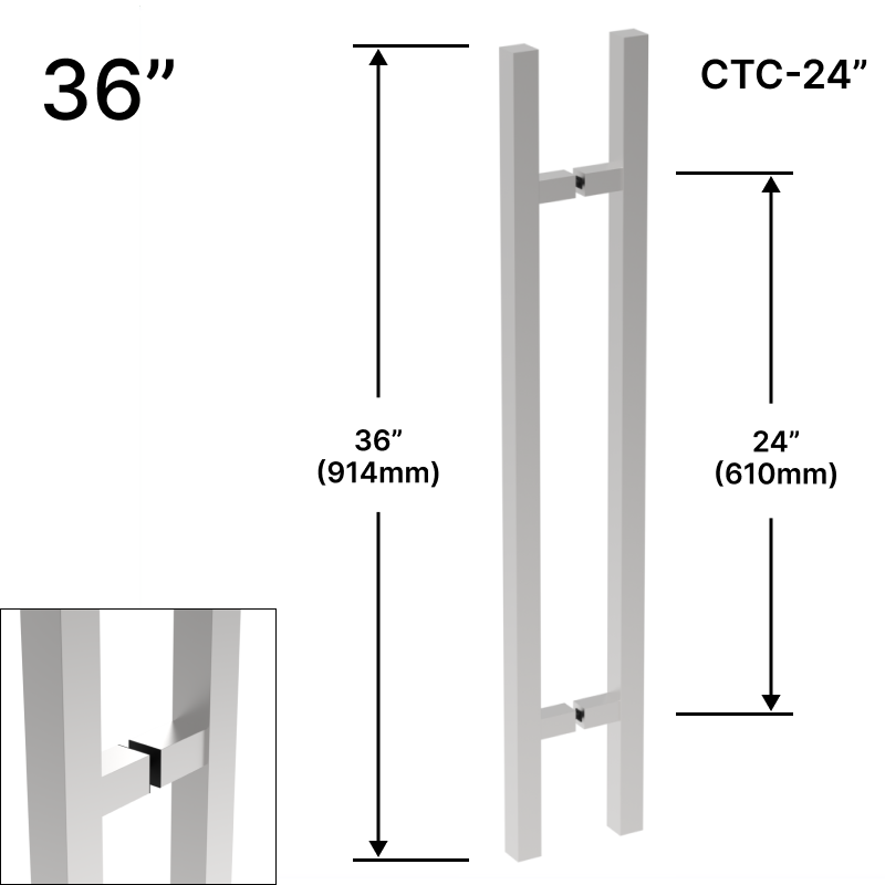 [SQSLP36] Ladder Pull - 36" (24" CTC) - Square – Grey Goat Hardware