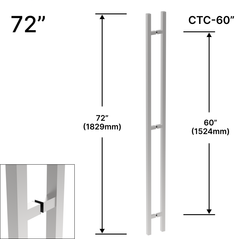 [SQSLP72] Ladder Pull - 72" (60" CTC) - Square – Grey Goat Hardware