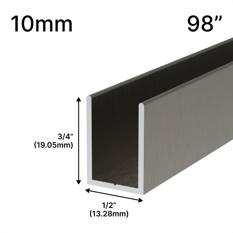 [UC9810] Shower U-Channel - 10mm Glass (98") – Grey Goat Hardware