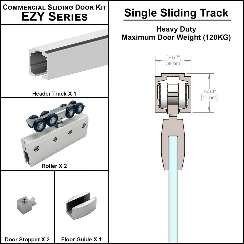 [EZY1HDSD] Commercial Sliding Door Kit - EZY1 - Heavy Duty Single Slid ...
