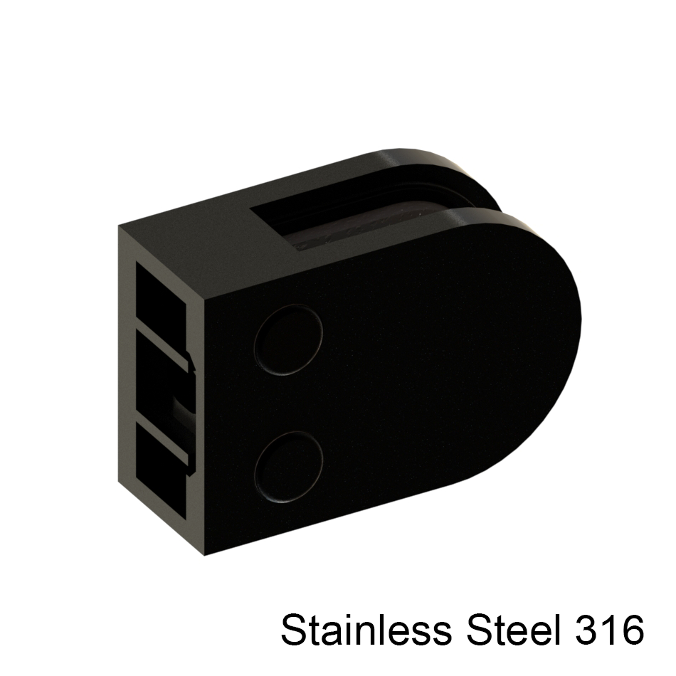 [RCLAMFB] Round Railing Clamp - Flat Back - 63x45mm – Grey Goat Hardware