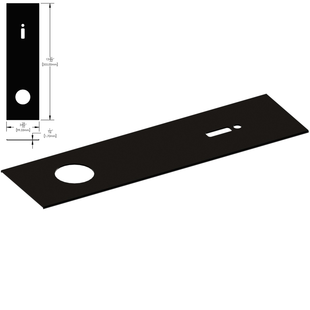 [DLUX4HCP] Header System - 1-3/4 X 4" - Closer Cover Plate - 14" Lengt ...