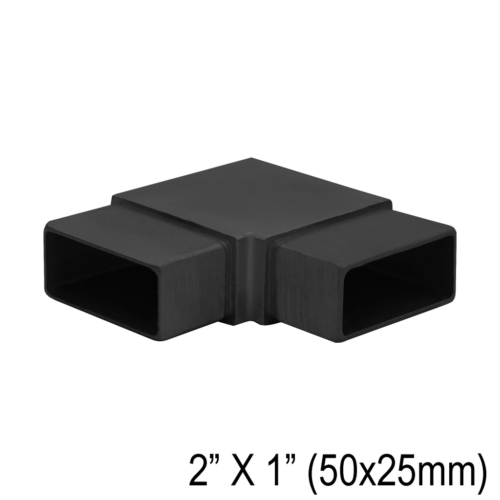 [E2X1F90H] Handrail - Elbow for 2X1" Square Handrail - Fixed 90° Horiz ...