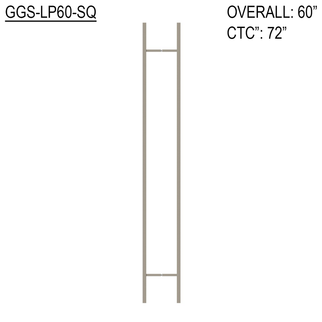 [SQSLP60] Ladder Pull - 60" (48" CTC) - Square – Grey Goat Hardware