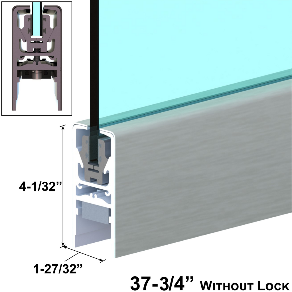[DLUX4D37] DLUX 4" Door Rail - 37-3/4" Length - Without Lock – Grey ...