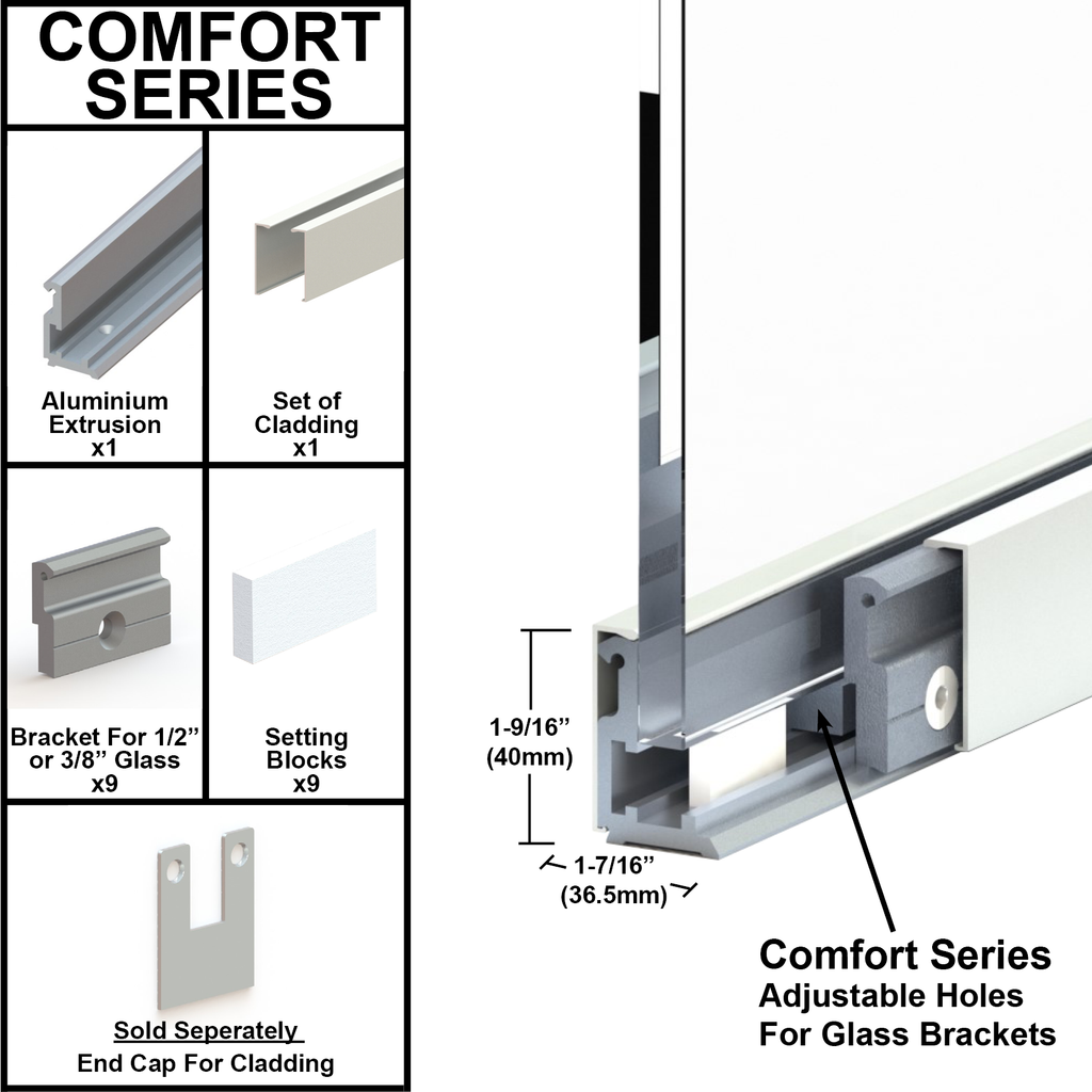 [MECUADJ10] Commercial U-Channel - Adjustable - 1-9/16" Cladding - 120 ...