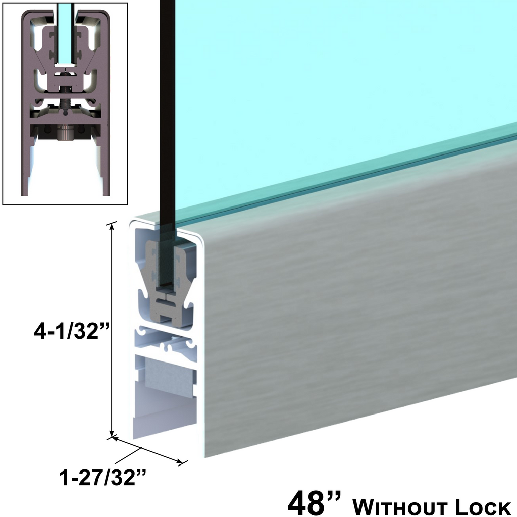 [DLUX4D48] DLUX 4" Door Rail - 48" Length- Without Lock – Grey Goat ...